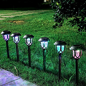 Uonlytech Solar Landscape Light Solar Ground Lights Solar Lawn Light Night Lights Solar Pathway Lights Driveway Lights Exterior Solar Powered Lights Solar Light for Outside Led Garden Light