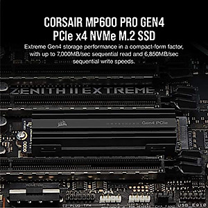 CORSAIR MP600 PRO 4TB Gen4 PCIe x4 NVMe M.2 SSD – High-Density TLC NAND – Aluminum Heatspreader – M.2 2280 Form-Factor
