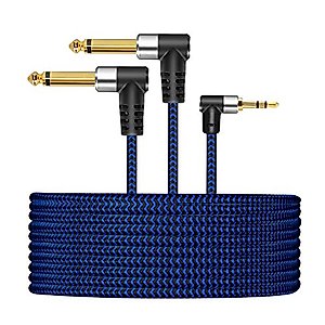 GGMTY 1/8" TRS to Dual 1/4" TS Mono Stereo 6FT Y-Cable Splitter Cord Compatible for Smartphone, iPod,Sound Card,CD Players,Multimedia Speaker,PA Audio and Home Stereo System