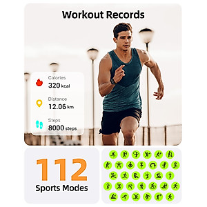 Parsonver Smart Watch for Women Men, 1.69"(43mm) Smartwatch for Android Phones and iPhone Compatible IP68 Waterproof Fitness Watch with HD Touch Screen Sleep Tracker Heart Rate Pedometer