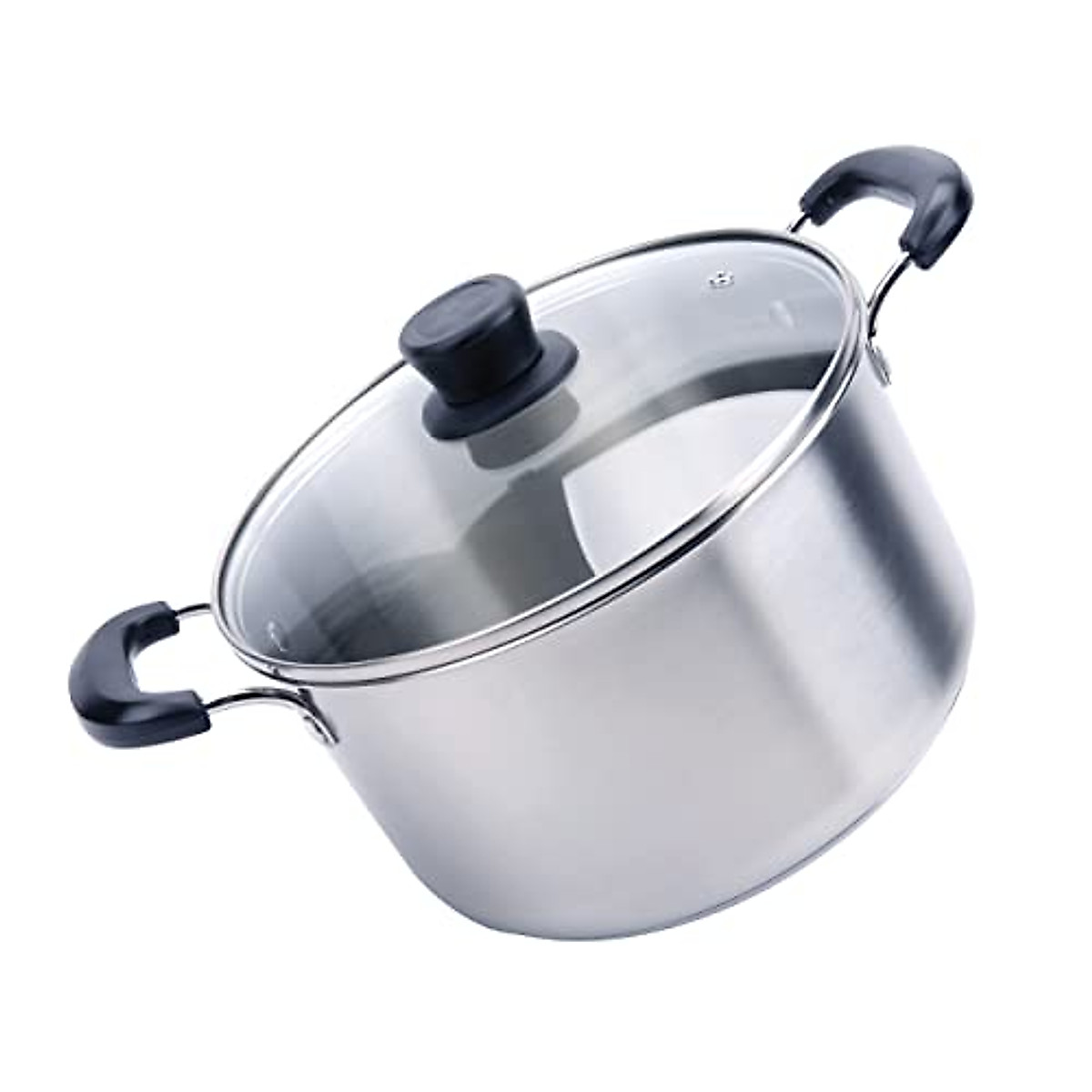 Subron Classic Stainless Steel Stockpot with Lid, Stainless Steel Pot with Lid, Silver (3.9 Quart)