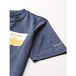 Columbia Youth Boys Ranger Lake Graphic Short Sleeve Tee, Collegiate Navy/Framed Be Outside, Medium