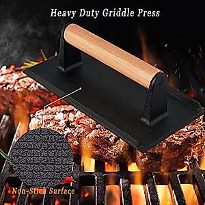 7 Piece Griddle Breakfast Kit for Blackstone, Griddle Accessories Set - Included Pancake Batter Dispenser, Bacon Press, Egg Rings, Basting Brush