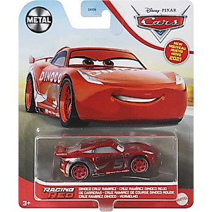 Disney Car Toys and Pixar Cars Racing Red Dinoco Cruz Ramirez, Miniature, Collectible Racecar Automobile Toys Based on Cars Movies, for Kids Age 3 and Older, Multicolor