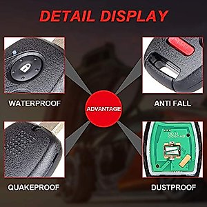 cciyu 4 Buttons Key Fob Replacement Keyless Entry Remote Car Key Fob Clicker Transmitter Alarm Replacement for 08-15 for H onda Accord/Pilot KR55WK49308 267T-5WK49308 5WK4930 (Pack of 1)