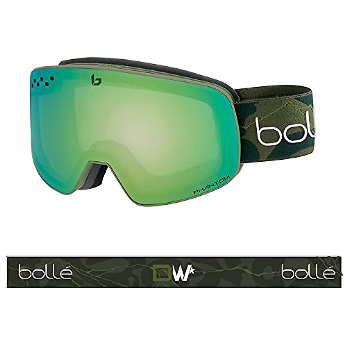 Bollé Nevada Cylindrical Snow Goggle - David Wise Signature Series | Phantom Green Emerald