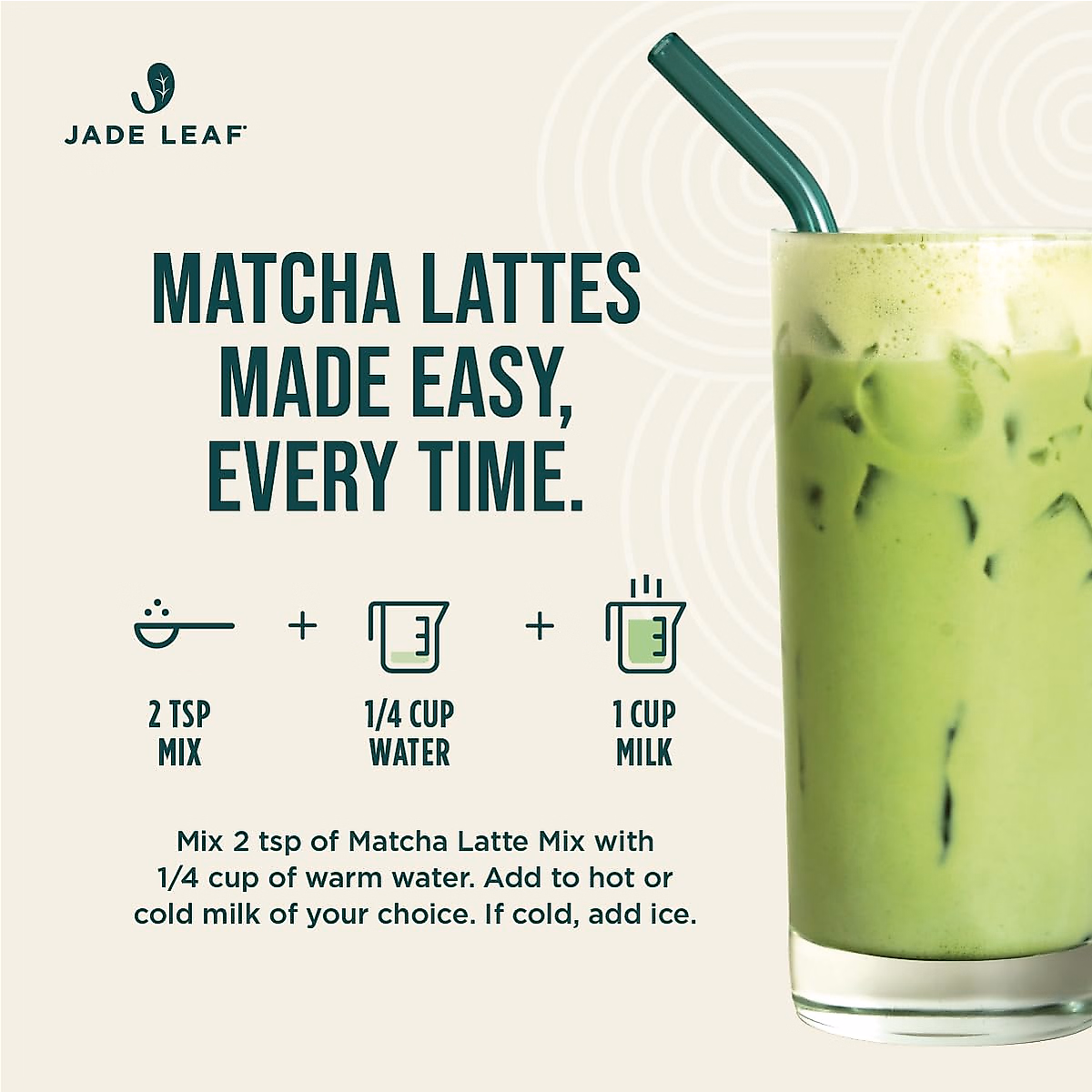 Jade Leaf Organic Matcha Latte Mix - Cafe Style Sweetened Blend - Sweet Matcha Green Tea Powder (5.3 Ounce)