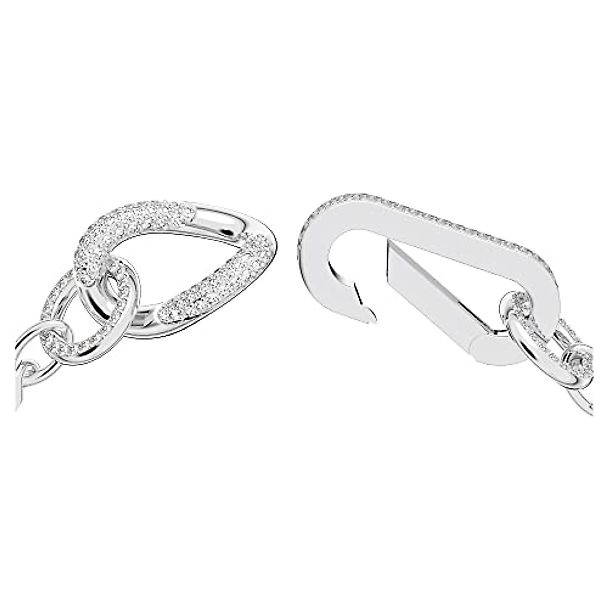 SWAROVSKI Dextera bracelet, Pavé, Mixed links, White, Rhodium plated