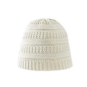 Tinncana 3 Pieces Kids Winter Beanies Glove Scarf Set, Knitted Toddler Cap Hat Touchscreen Mitten Neck Warmer for Boys Girls (White)