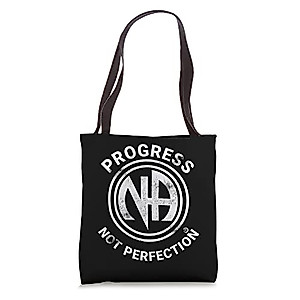 Narcotics Anonymous Shirts Progress Not Perfection AA NA Tote Bag