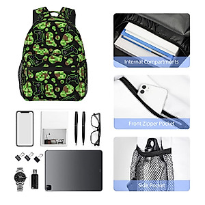 Giwawa Camouflage Dots Backpack for School - Video Game Backpacks for Boys Girls Green Gamer Backpack Camo Preschool Bookbags Rucksack Daypack