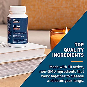 Dr. Tobias Lung Health, Lung Support Supplement, Lung Cleanse & Detox Formula Includes Vitamin C to Support Bronchial and Respiratory System, 60ct x2pack