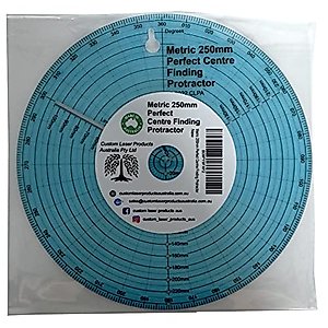 This clearly printed 250mm circle center finder tool, protractor, and circle maker tool and compass for woodworking and wood turning. Find the center of timber or dowel with our center finder ruler.