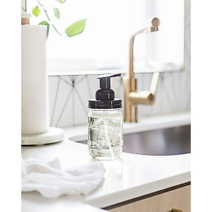 Jarmazing Products Mason Jar Foaming Soap Dispenser - Black - with 16 Ounce Ball Mason Jar - One Pack!