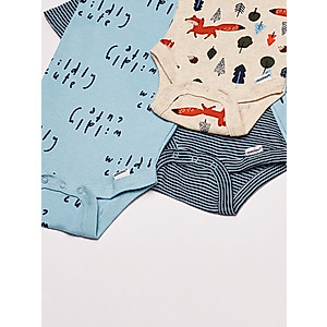 Gerber Baby Boy's 5-Pack Long-Sleeve Onesies Bodysuit, Blue Fox, 3-6 Months