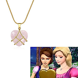 IDesign Best Friend Necklace for Women Girls Diamond Castle Rose Quartz Heart Necklace For Women Girls (2 pcs Rose Quartz necklace)