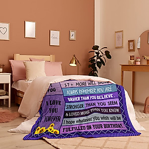 Henazin 17 Year Old Girl Gift Ideas, Gifts for 17 Year Old Girl, 17th Birthday Gifts for Girl Blanket 50"X60", 17th Birthday Decorations for Girls, Birthday Gifts for 17 Year Old Girl, 17th Birthday