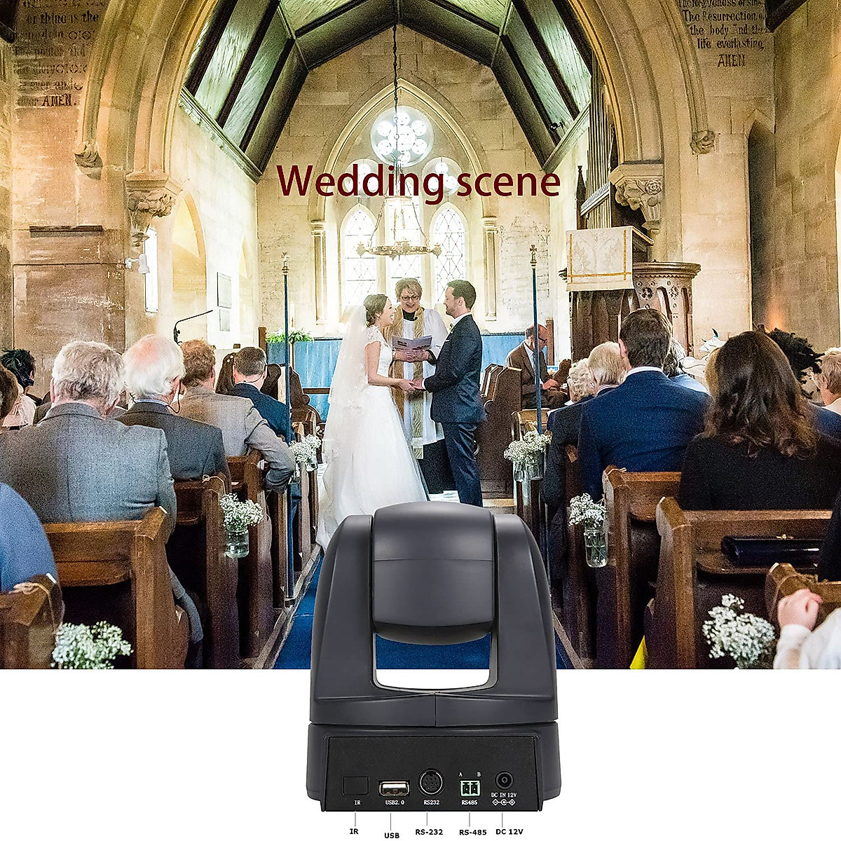 SZOOMSY PTZ Camera USB2.0 10X Optical Zoom HD 1080P Video Conference Webcam for Conference Rooms Live Streaming Church Worship Services Online Learn Skype Business Meeting System Works with Zoom