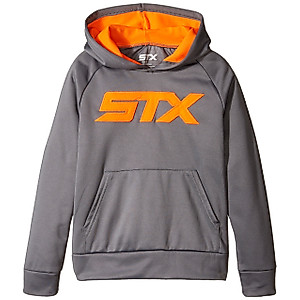 STX Little Boys' Fleece Pullover Hoodie Sweatshirt, Gray/Orange, 5/6