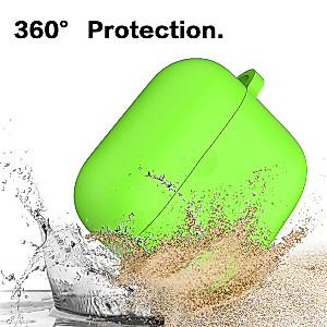 Alquar for Anker Soundcore Liberty Air 2 Case Cover, Silicone Anti-Dust/Scratchproof/Protective Skin Case for Soundcore Liberty Air 2 Wireless Earbuds with Keychain [Front LED Visible] (Green)