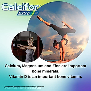 Calcium, Magnesium, Zinc, Plus Vitamin D3, Bone and Teeth Health Supplement Women, Immune System, Gluten Free, Sugar Free, 90 Softgels, Calcifor Extra by Pharmatech ®