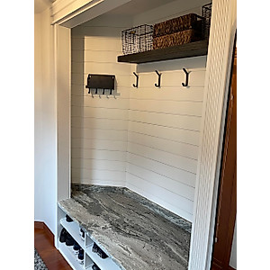 Joel's Antiques - 60 Inch Wooden Floating Shelves for Wall - Made of Natural Wood - Long Heavy Duty Rustic Fireplace Mantel & Book Shelf - Perfect for Living Room - Black 60x8x2 in