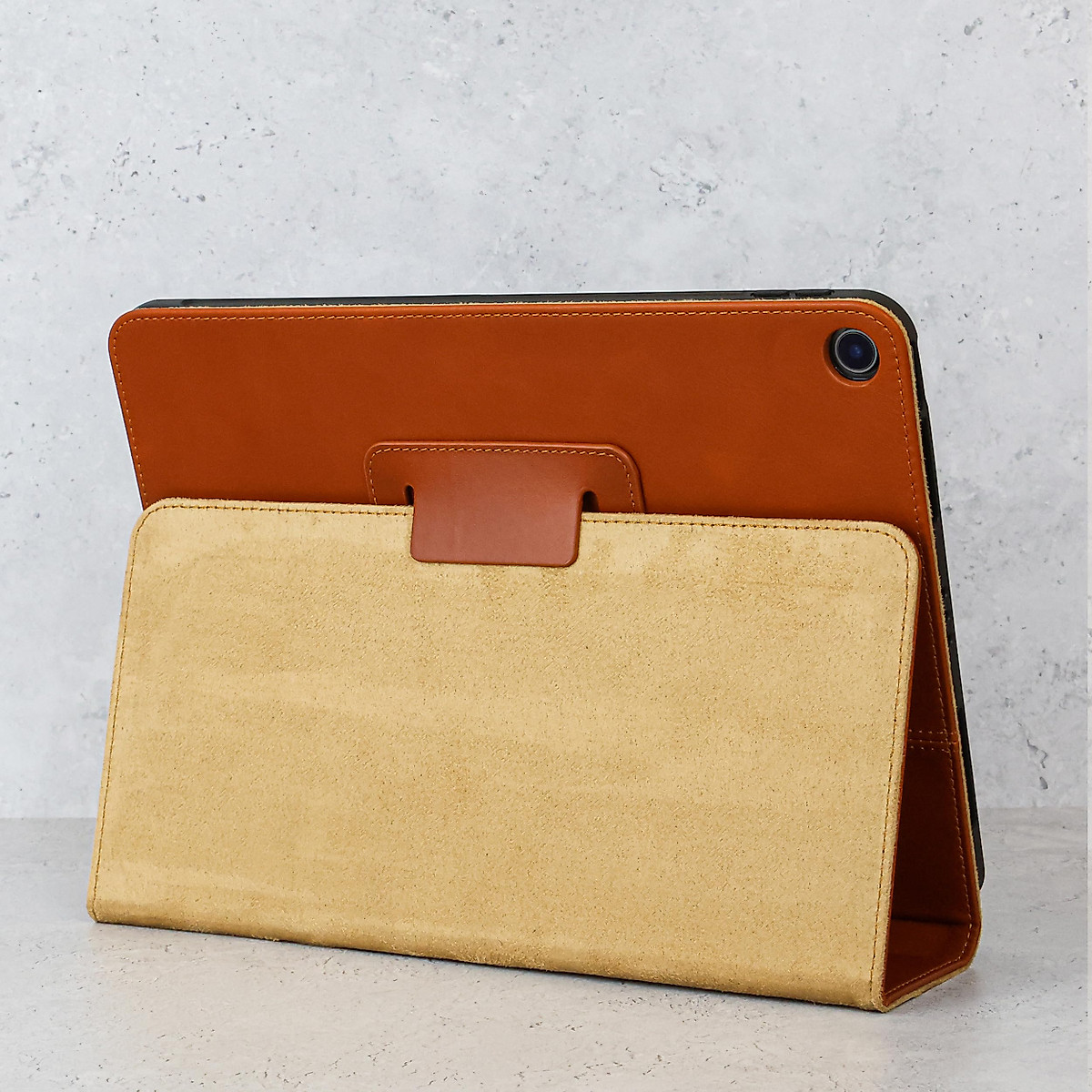 Casemade Real Leather Case Compatible with iPad 9.7” 5th/6th Gen (2017/2018) - Full-Grain Leather Cover, Auto Sleep/Wake, Dual Stand Position (Tan)