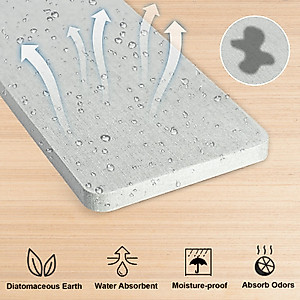 Dxspoeny 6 Pieces Water Absorbent Diatomite Coasters,Diatomaceous Earth Kitchen Soap Dish,Diatomaceous Earth Soap Holder for Kitchen Bathroom Counter(Rectangle, Square, Round)