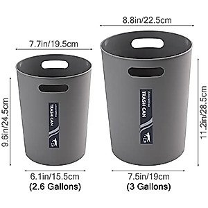 Amorettise 4 Pack Small Trash Can for Bathroom - 3 Gallon/12-Liter Wastebasket, Round Plastic Garbage Container Bin for Bedroom Office.