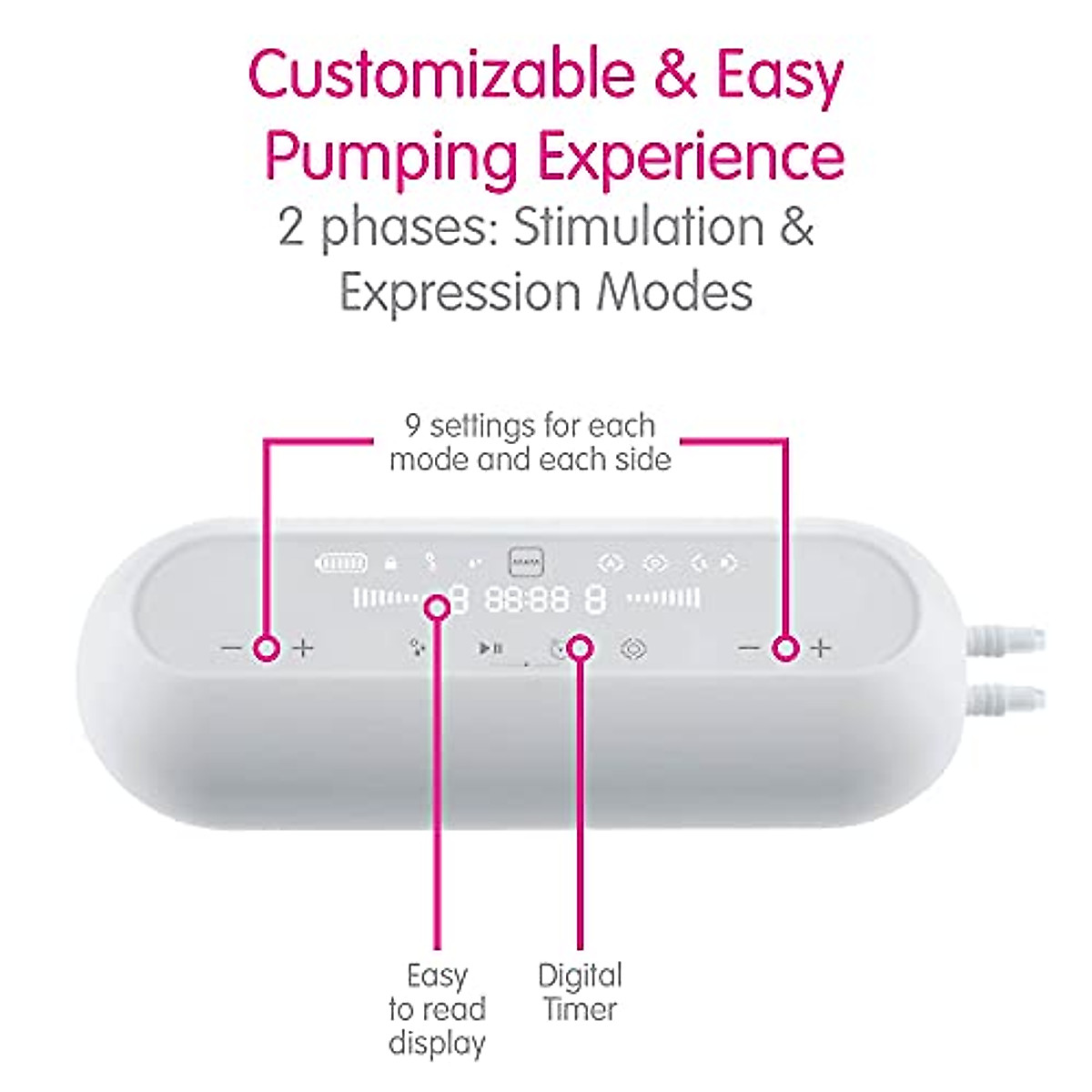 MAM 2-in-1 Double Electric Breast Pump & Manual Breast Pump, Portable Breast Pump with 2 Easy Start Anti-Colic Bottles & Breastfeeding Supplies