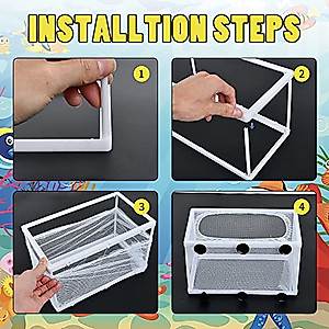 2 Pieces Fish Tank Breeder Net, Akamino Large Fish Breeder Isolation Box, Plastic Frame Hatching Box Separation Net Breeding Box with Suction Cup for Aquarium