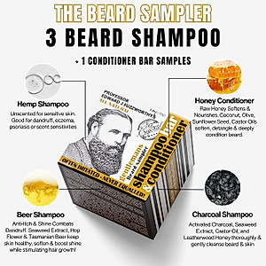 Professor Fuzzworthy's Beard & Hair Shampoo & Conditioner Bar Sampler Kit with All Natural Oils From Tasmania Australia
