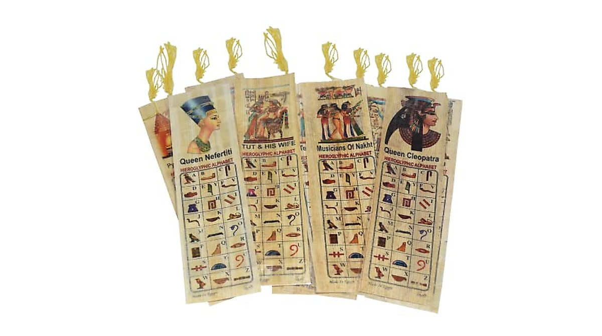 Set of 20 Handcrafted Egyptian Bookmarks with Hieroglyphics