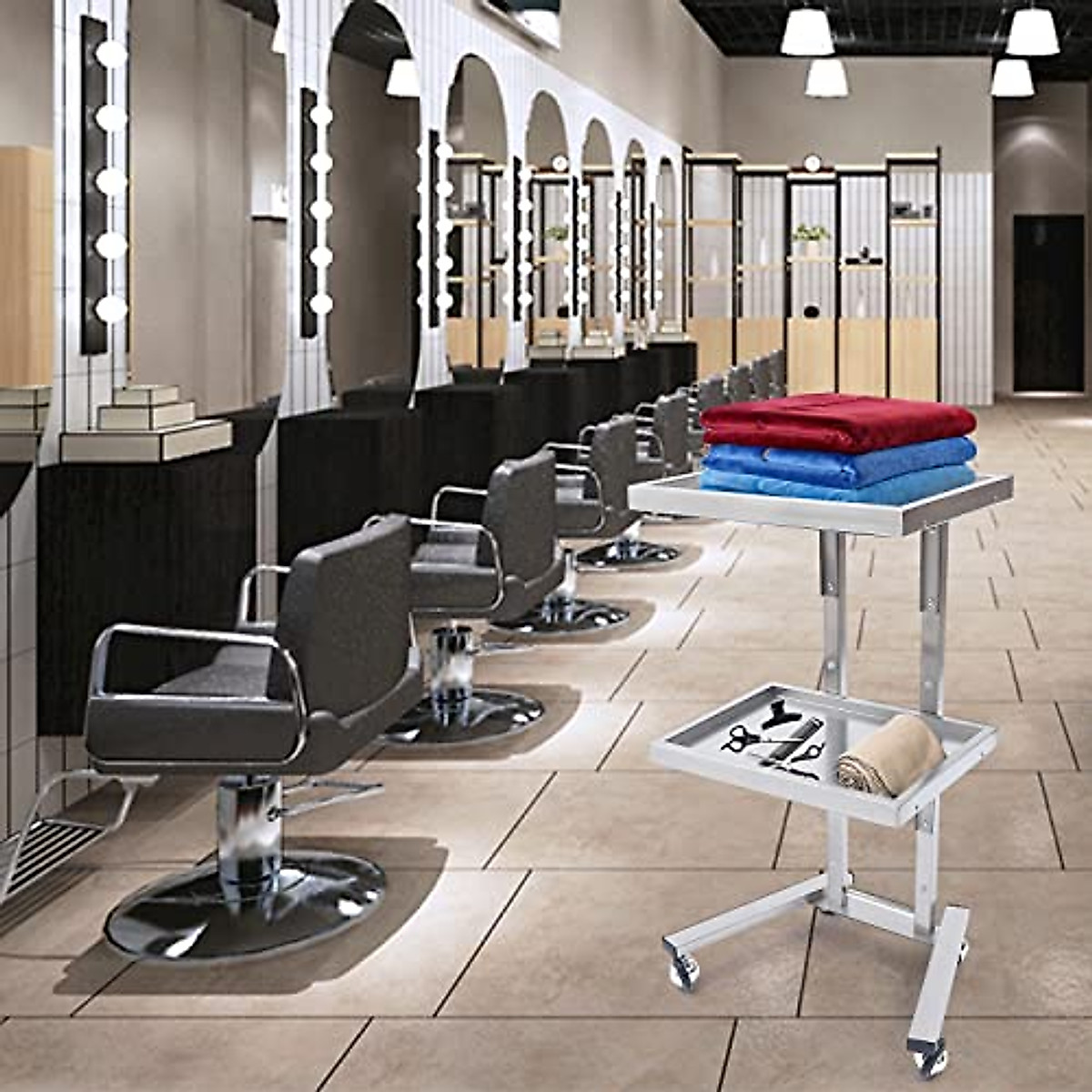 DNYSYSJ Beauty Salon Stand Rolling Cart, 2 Tier Spa Beauty Machine Holder Trolley, Salon Storage Trolley Stand, for Salons Studios Shops Medical Shops and Dentists