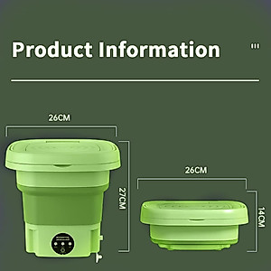 Portable Washing Machine, 2 IN 1 8L High Capacity Foldable Mini Washer with 3 Modes Deep Cleaning Automatic Washing And Spin Dry for Apartment,RV,Travel,Small Spaces, Lightweight and Easy to Carry