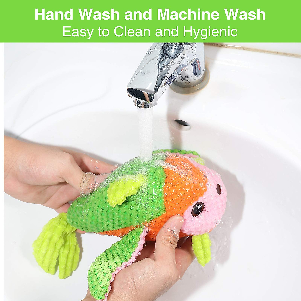 Cute Paws Cotton Plush Squeaky Dog Toys, Interactive Dog Chew Toys, Stuffed Puppy Chew Toys for Teeth Cleaning, Small,Middle,Large Dogs,Fish