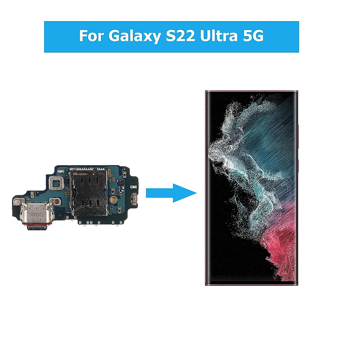 Duotipa [New] USB Charger Dock Connector for Samsung Galaxy S22 Ultra 5G USB Charging Port Flex Cable Replacement for SM-S908U Charger Dock Board Connector