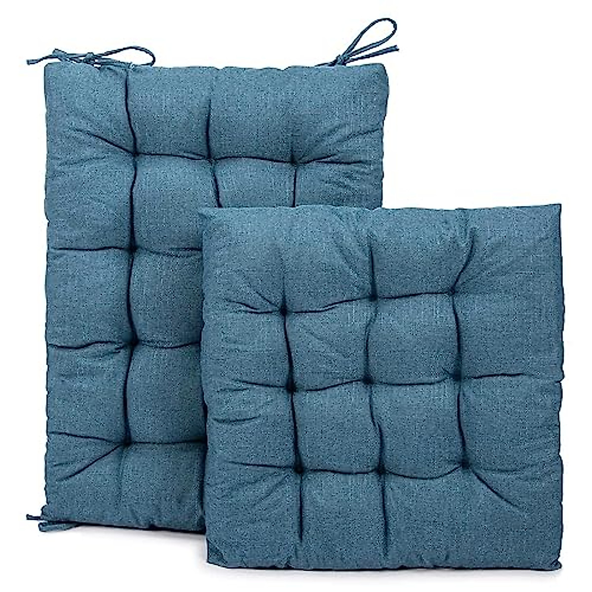 Rocking Chair Cushion Comfortable Tufted Seating Pads Non-Skid Backed Set of Cushion Back and Seat Bottom for Porch Rocker Outdoor Indoor Office Dining Chairs (24"x17" Back, 17"x17" seat, Blue)