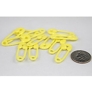 Yellow 1.5" Small Baby Shower Diaper Pins (48 Pieces)
