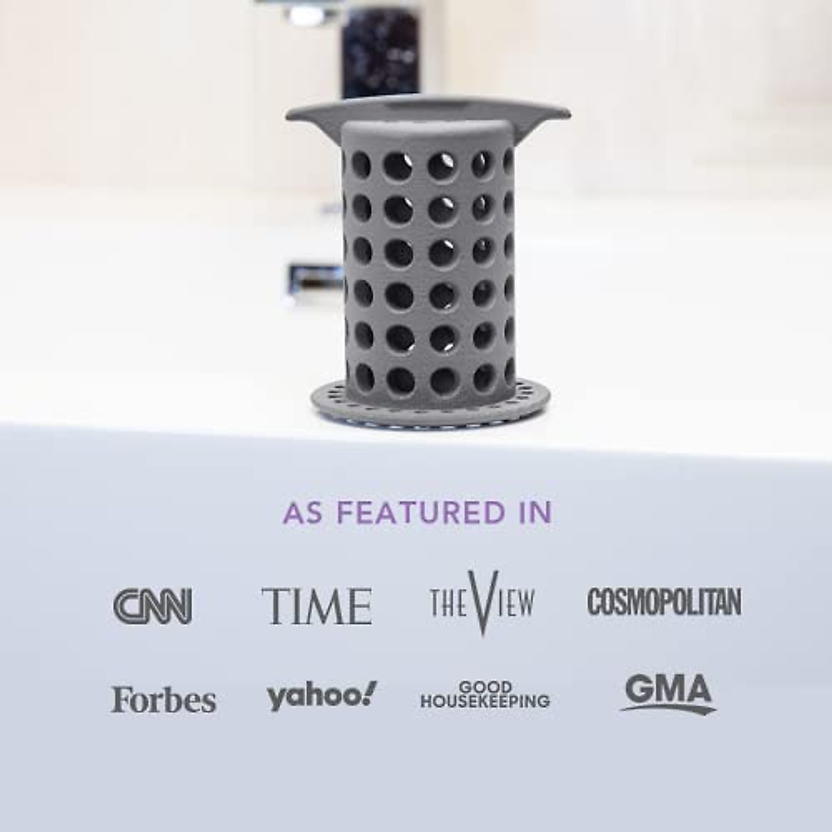 ShowerShroom the Revolutionary 2" Stand-Up Shower Stall Drain Protector Hair Catcher/Strainer, Gray