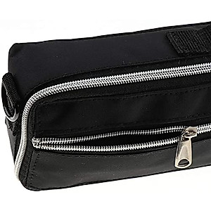 Jiayouy Lightweight 17 Hole Flute Case Cover Bag Carry Bag with Adjustable Shoulder Strap & Plush Lining Black 17.3"x 3.5"x 2.17"