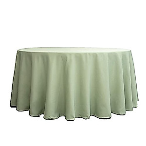 Balsa Circle 132 inch Sage Green Round Polyester Tablecloth Fabric Table Cover Linens - for Wedding Party Banquet Reception Events Kitchen Dining