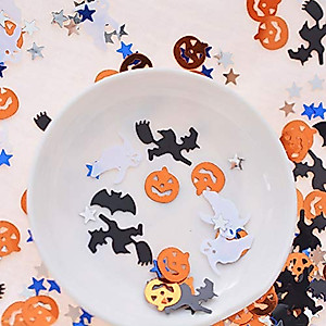 NUOBESTY Halloween Party Favor Thanksgiving Day Confetti Art Craft Star Sequins Confetti for Halloween Night Decked Dinner Table Decor Party Decoration Confetti Sprinkle Dining Table