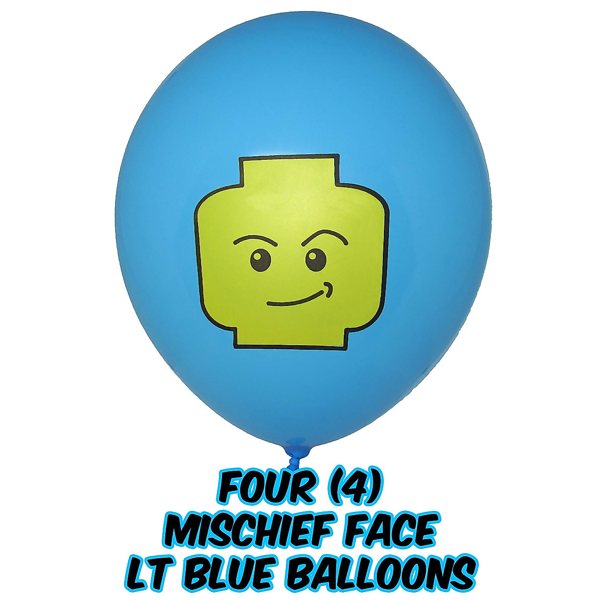 Party Ninja 24 Pack of Colorful 12-inch Birthday Balloons for Building Brick Theme Party - DOUBLE SIDED PRINTS - Character Faces - Happy Birthday Balloons for Boys & Girls Party Supplies…