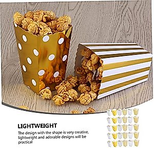 Cabilock 30pcs Popcorn Boxes Popcorn Box Cardboard Popcorn Box Paper Chicken Box Paper Candy Container Snack Container Candy Containers Popcorn Containers Vertical Stripe Boxes Party Supply