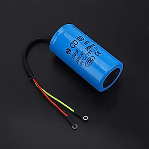 Vikye CD60 Run Capacitor 250V AC 150uF 50/60Hz Run Round Capacitor with Wire for Motor Air Compressor, Air Conditioners, Compressors and Motors