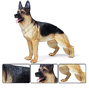 Hiawbon 7.9 x 6.3 x 2.4 Inch German Shepherd Dog Simulation Dog Model for Action Figure Accessories Military Soldiers Mini Animal Figures Adult Gift