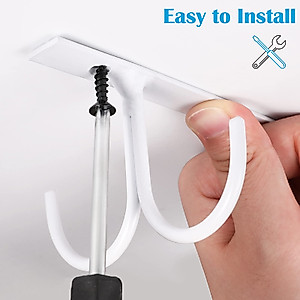 TRUSBER Mug Holder Under Shelf Coffee Cups Organizer Under Cabinet 3 Pack Cups Mugs Rack with Hooks 12 Hanging Hooks for Mugs,Coffee Glass Cups