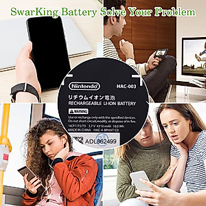 SwarKing Replacement Battery Compatible with HAC-003 NintendoSwitch HAC-001 NintendoSwitch-Spielekonsole vorgesehen with Toolkit