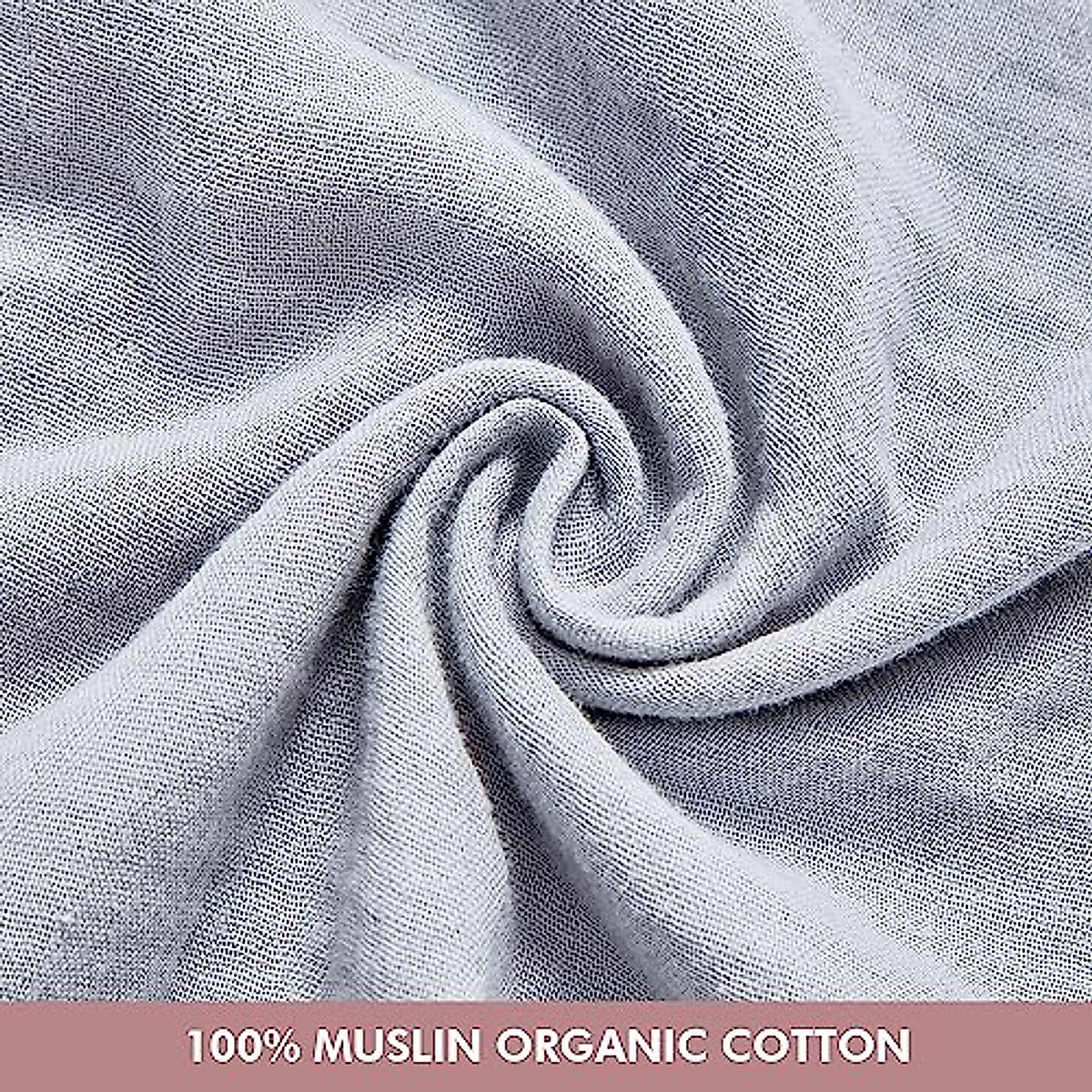 JOHNPEY Pregnancy Pillow for Sleeping Cooling, 100% Muslin Full Body Maternity Pillow, Support for Back, Legs, Belly, HIPS - Side Sleeper Pillow (LightGray,55in)